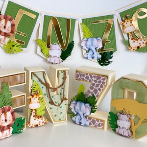 Baby Animal Safari 3D Letters, Safari Babyshower Decor, Jungle ...