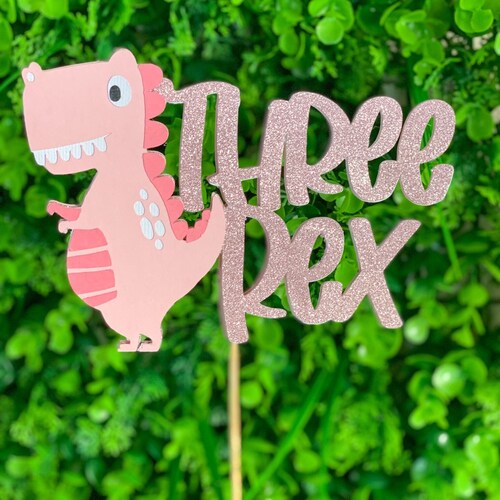 Three Rex Cake Topper 3 Rex Cake Topper Dinosaur Theme - Etsy