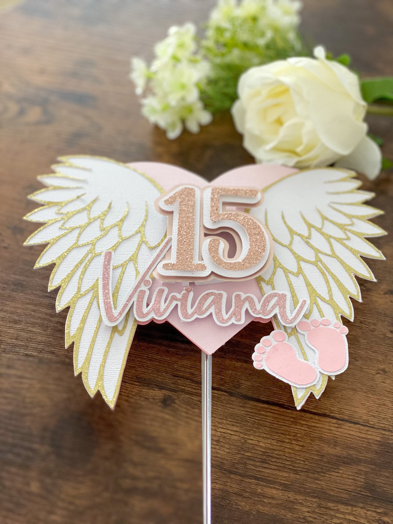 Angel Wings Cake Topper, Memorial Cake Topper, in Loving Memory, Baby ...