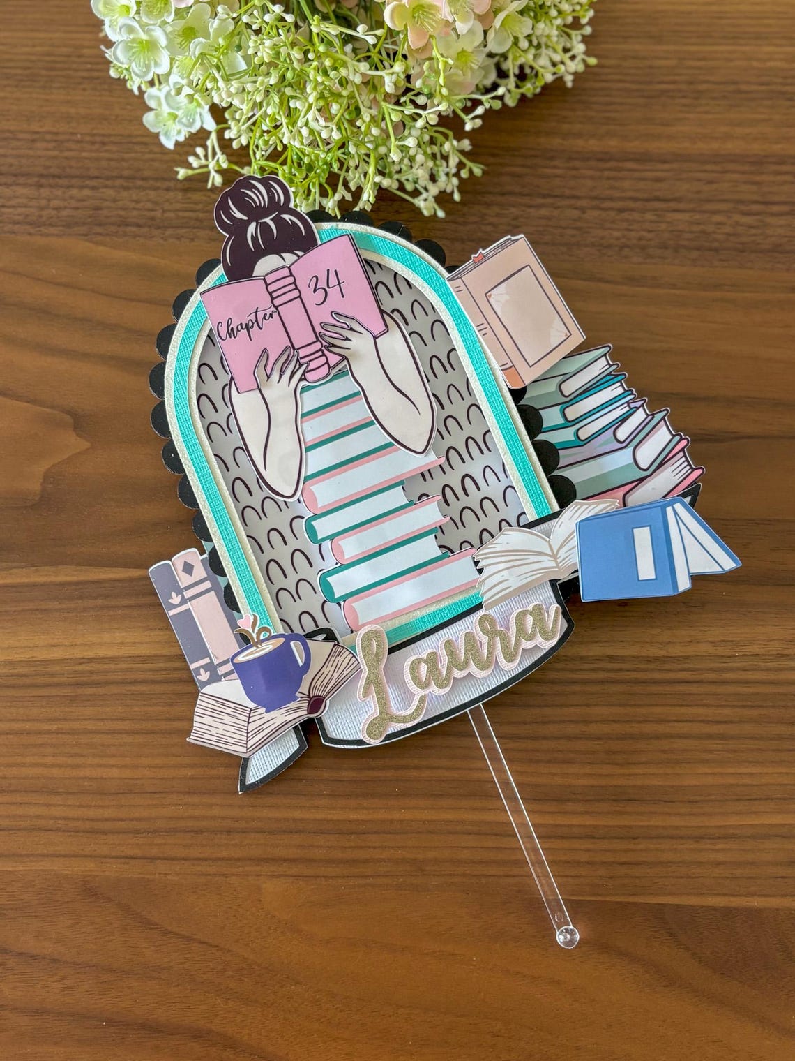 Book Lover Cake Topper, Bookish Birthday Decor, Book Club Decor ...