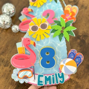 Fun in the Sun Birthday, Pool Party Cake Topper, Pool Party Birthday ...