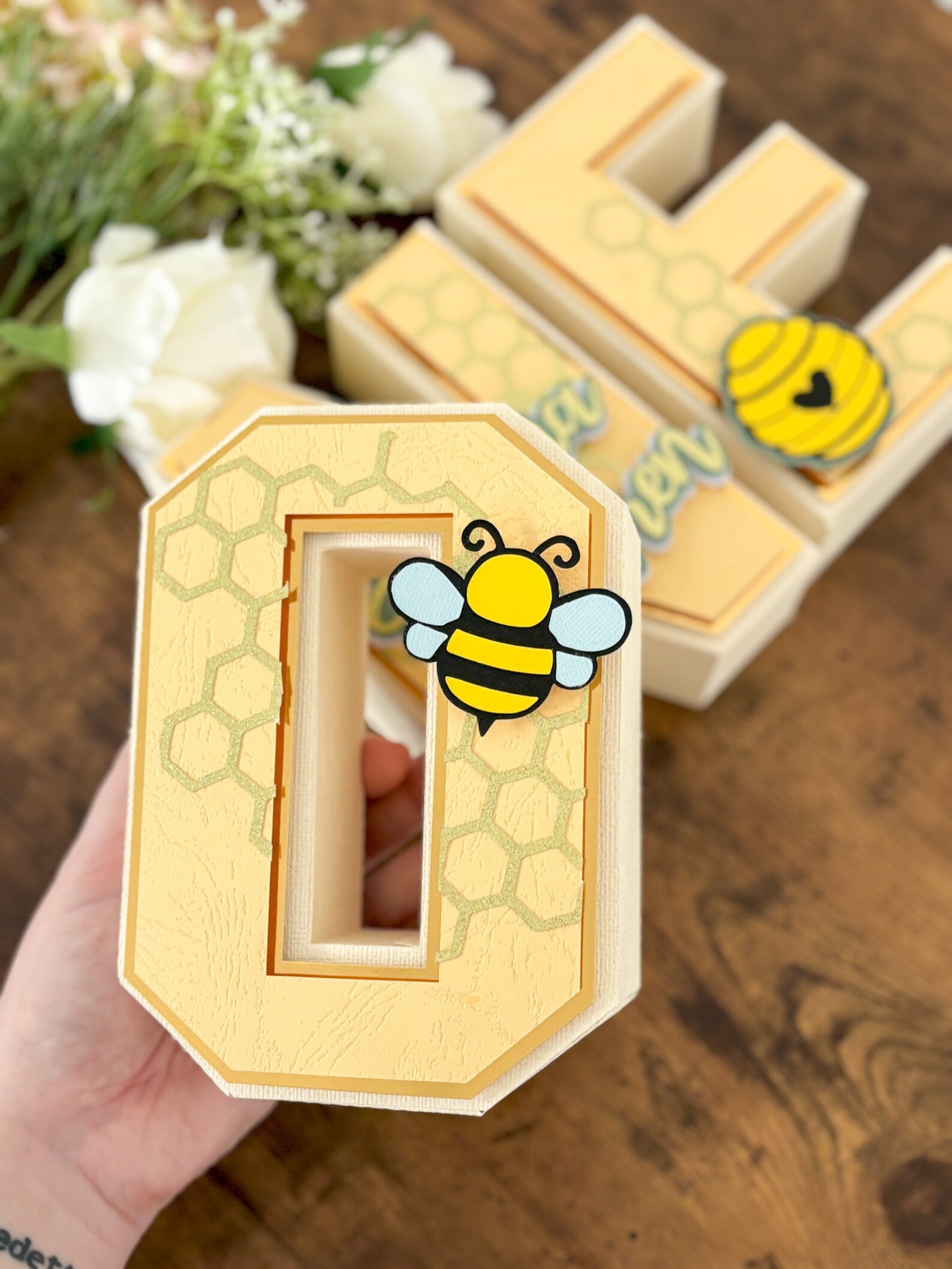 First Bee Day 3d Letters, Bee Themed 3d Letters, Bee Birthday Decor ...