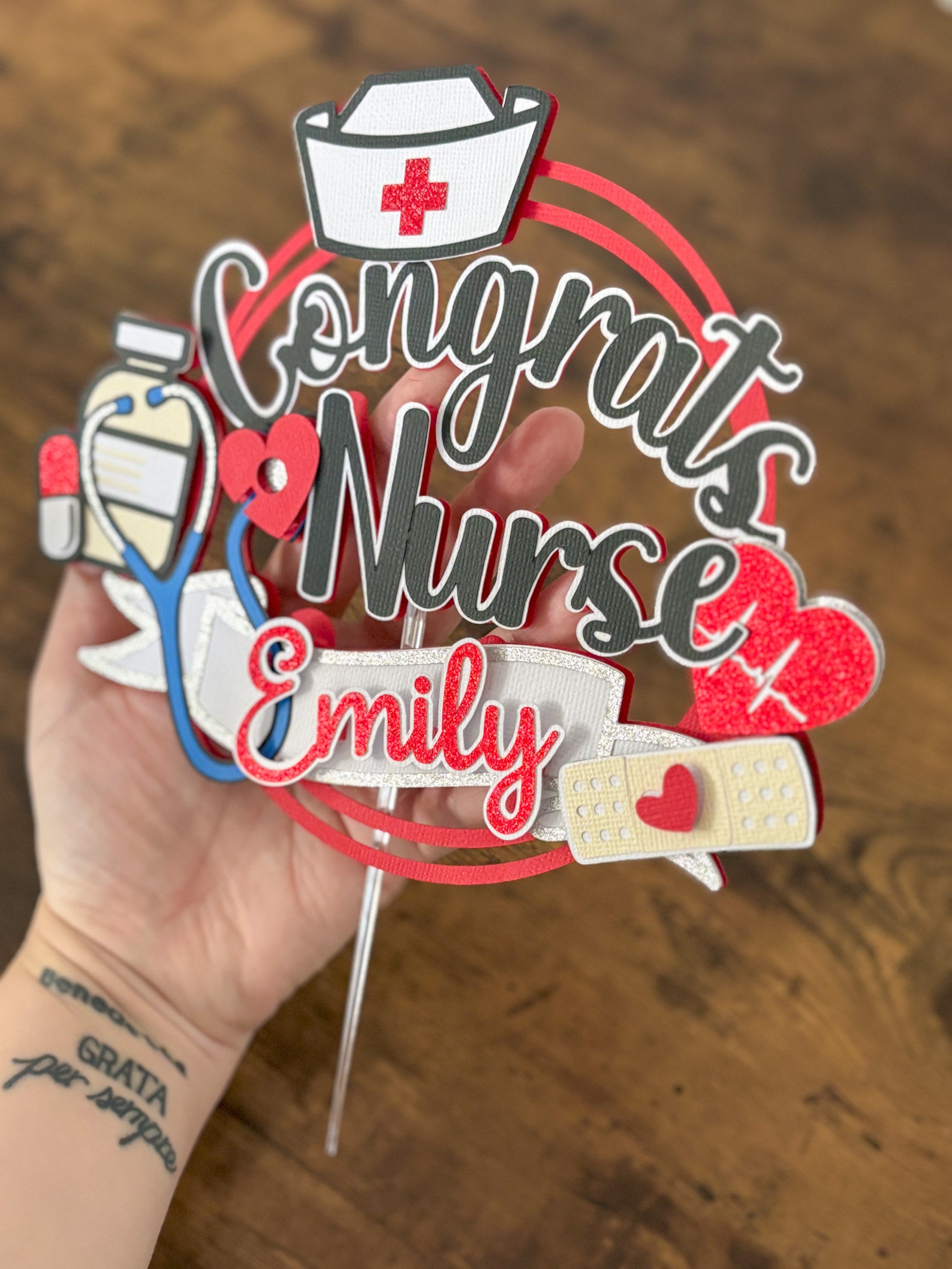 Custom Nurse Cake Topper, Nurse Graduation Cake Topper, RN Nurse Cake ...