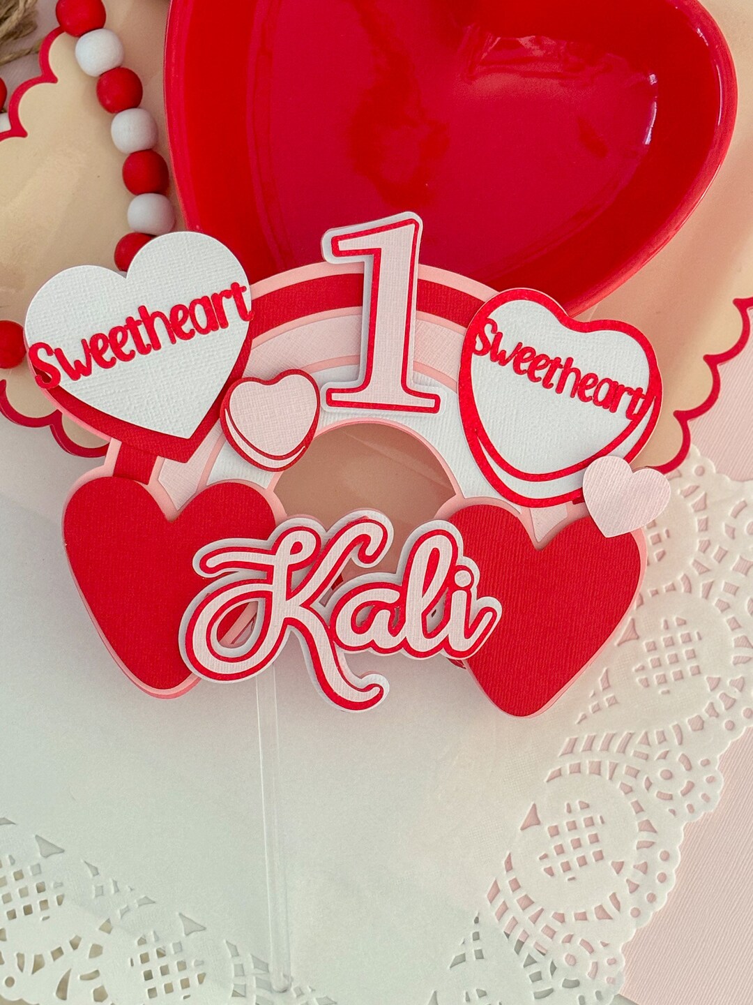 Conversation Heart Cake Topper, One Little Sweetheart, Little ...