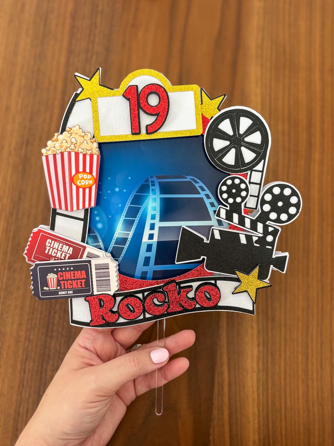 Hollywood Movie Star Cake Topper, Cinema Cake Topper, Movie Night Cake ...