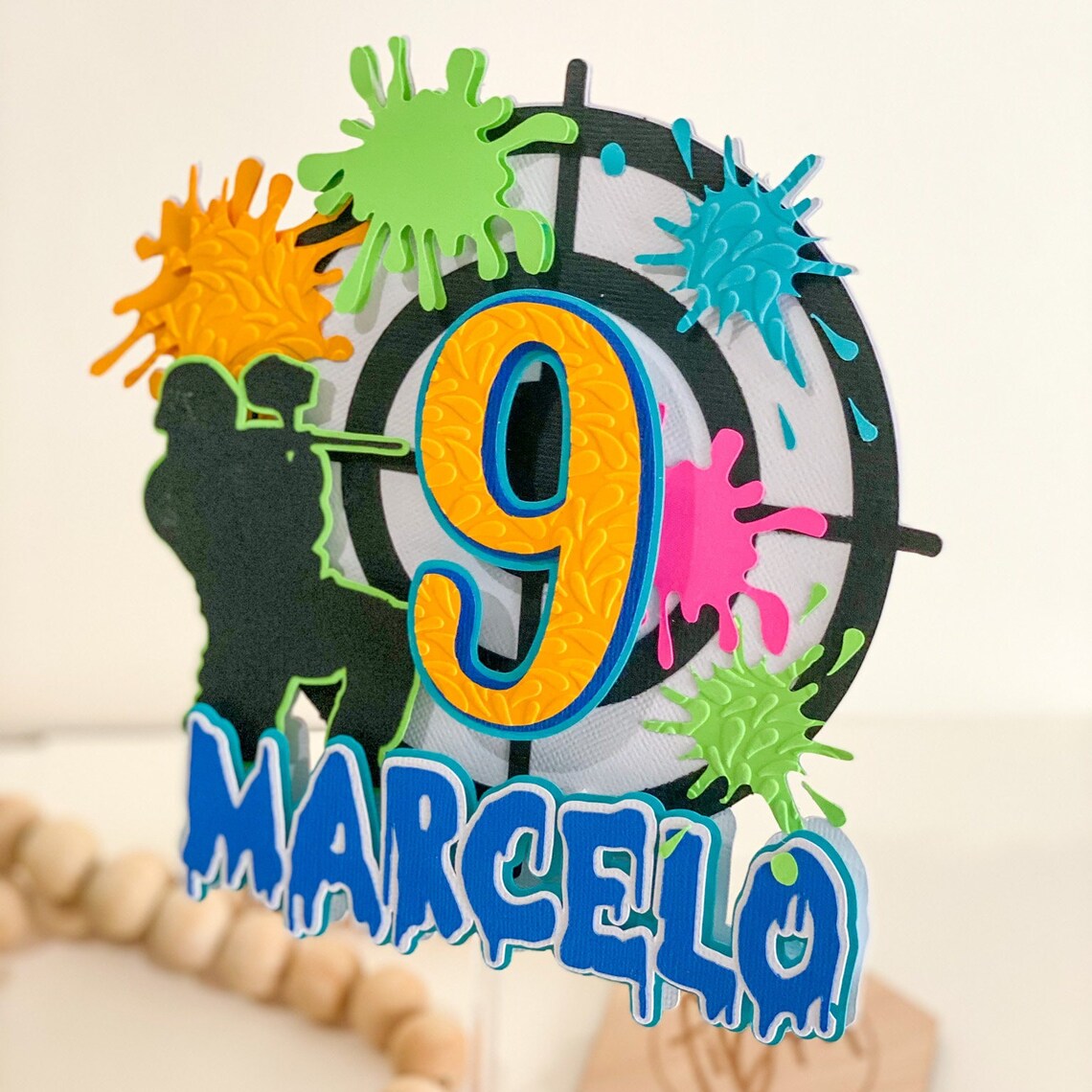 Paintball Cake Topper Girl Paintball Theme Birthday Paint - Etsy