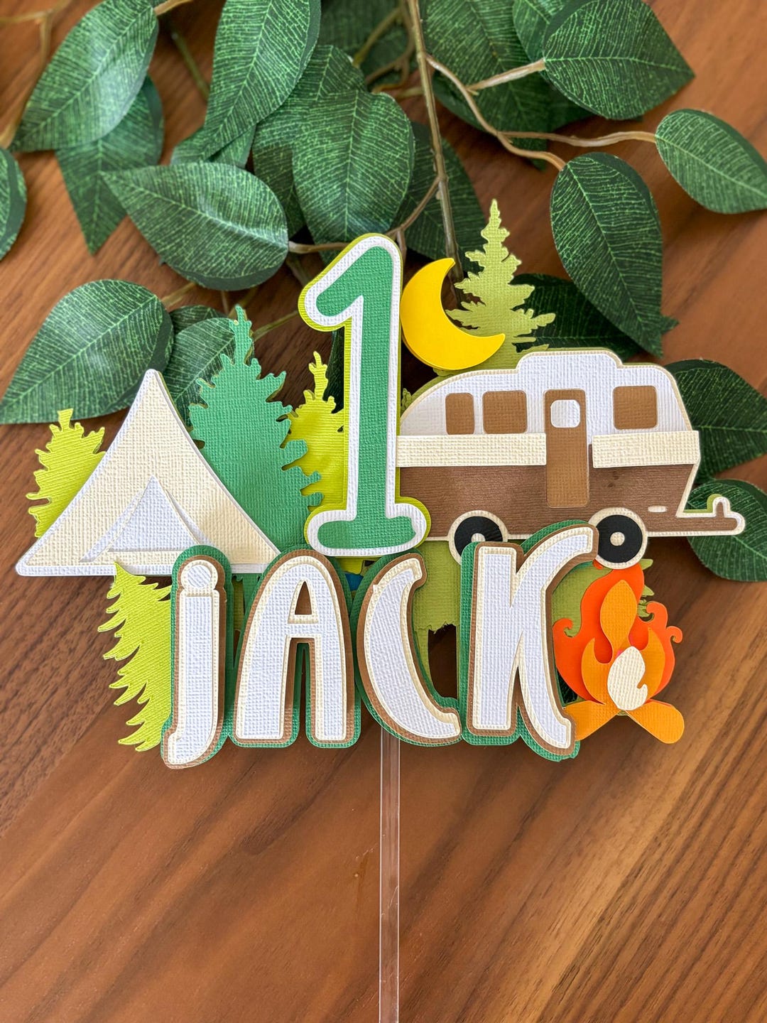 One Happy Camper Cake Topper, Camping Cake Topper, RV Camper Cake ...