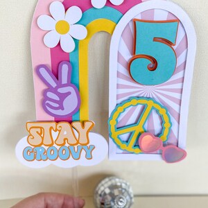 Groovy One Cake Topper, Two Groovy Cake Topper, Rainbow Groovy, One ...