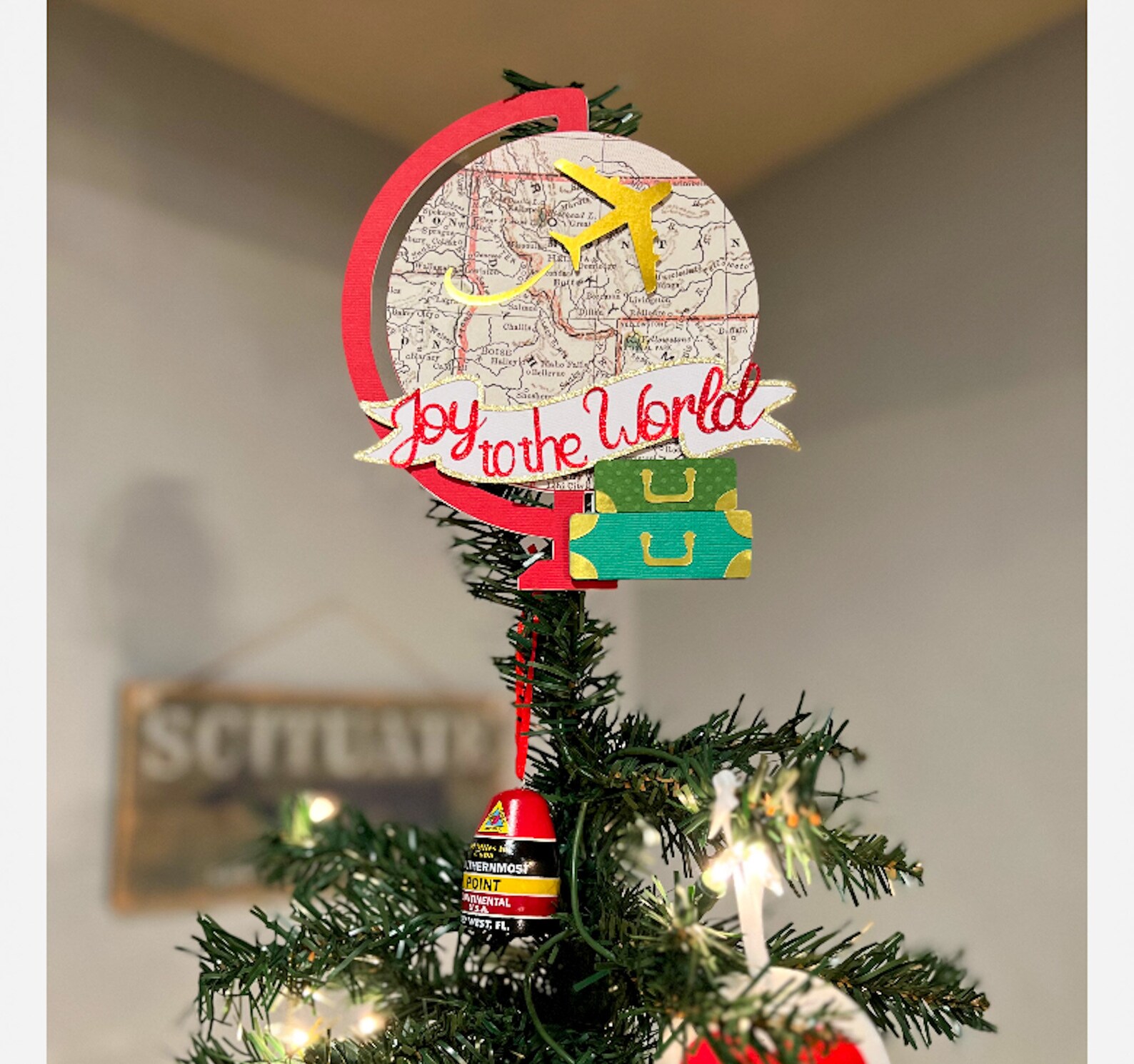 World Globe Christmas Tree Topper, Travel Tree Topper, World Map Tree ...