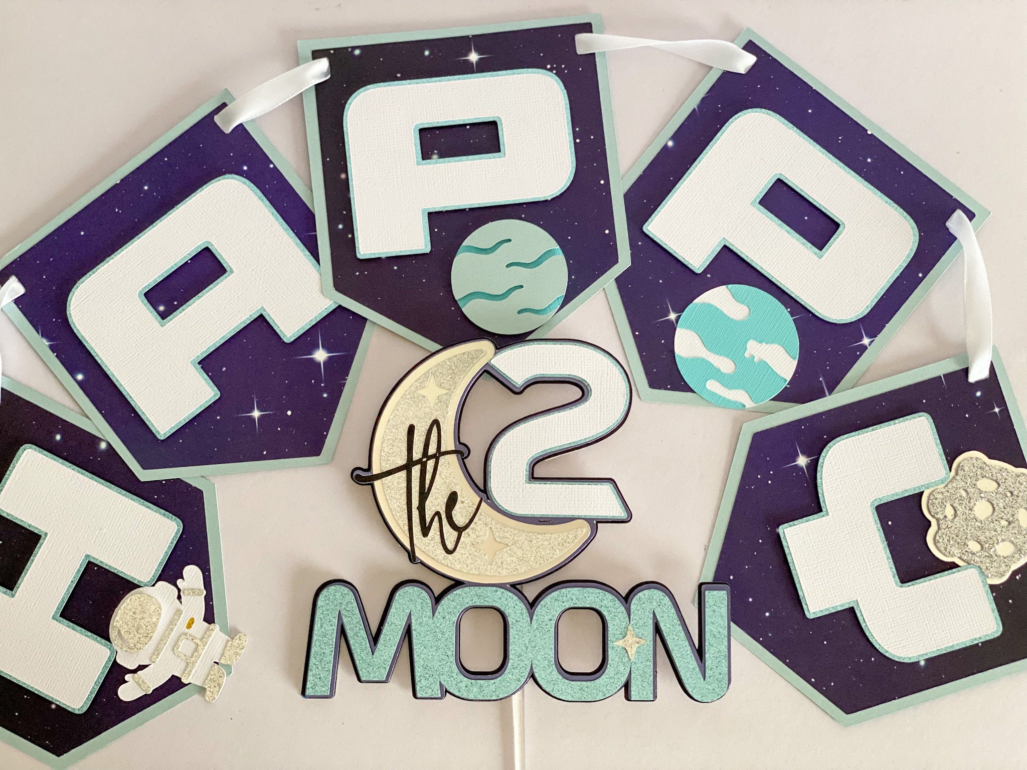 Space Banner; Space Birthday Banner; Two the Moon Banner; Astronaut ...