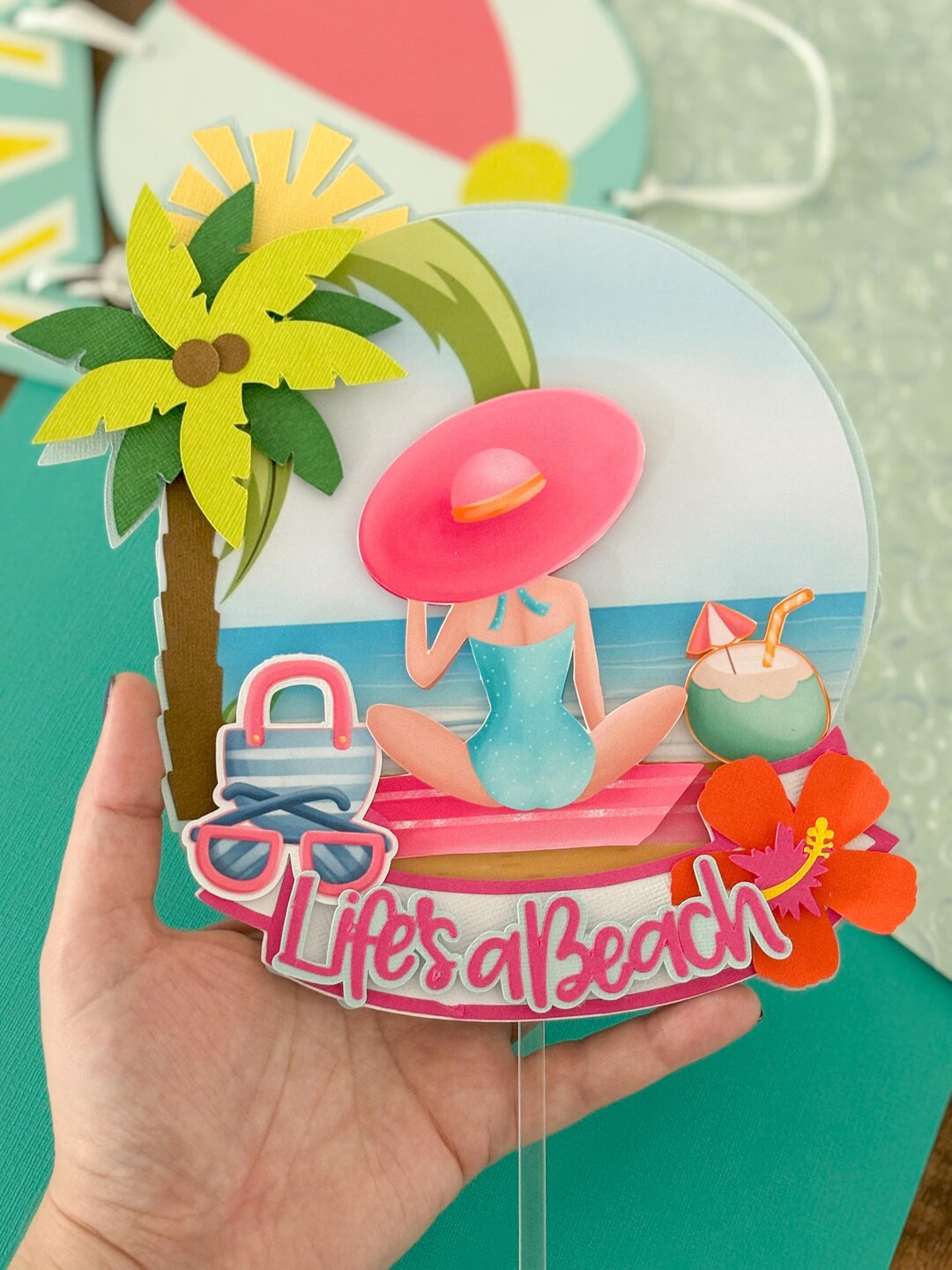 40 is a Beach Cake Topper, 50 is a Beach Cake Topper, Adult Beach Theme ...