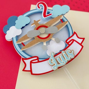 Vintage Airplane Cake Topper, Time Flies Cake Topper, First Flight ...