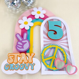 Groovy One Cake Topper, Two Groovy Cake Topper, Rainbow Groovy, One ...