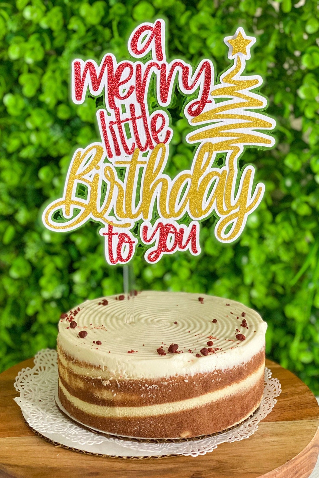 Merry Birthday Cake Topper, Christmas Birthday Cake Topper, Christmas ...