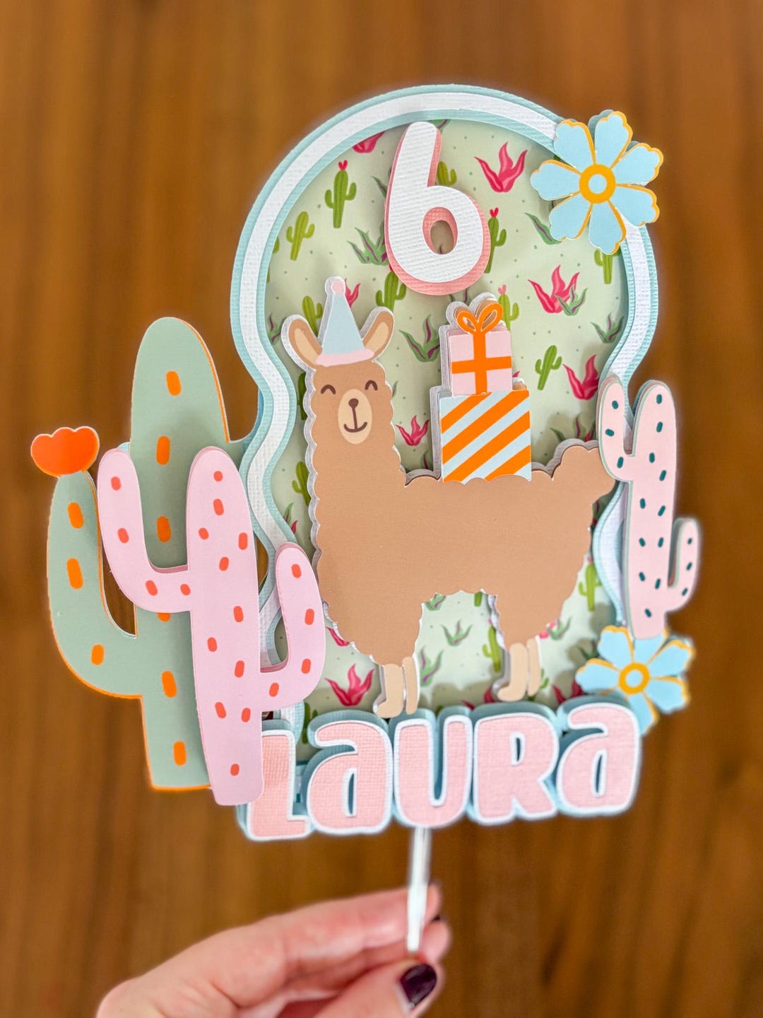 Pink Llama Birthday Topper, Llama Theme Party, Party Llama Cake Topper ...