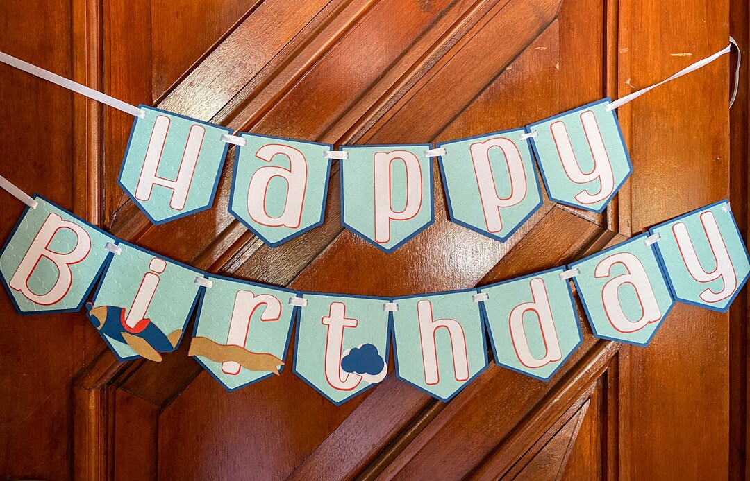 First Flight Birthday Banner, Time Flies Birthday Banner, Airplane ...