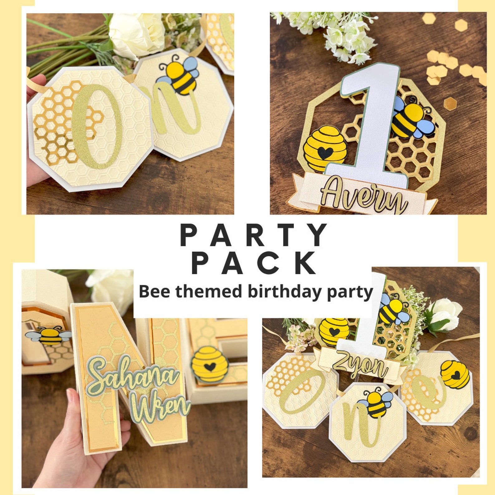 Bee Day Birthday Decor, Sweet as Can Bee Party, Bee Theme Birthday ...