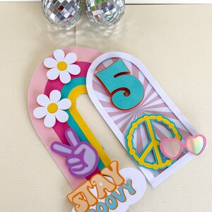 Groovy One Cake Topper, Two Groovy Cake Topper, Retro Birthday Party ...