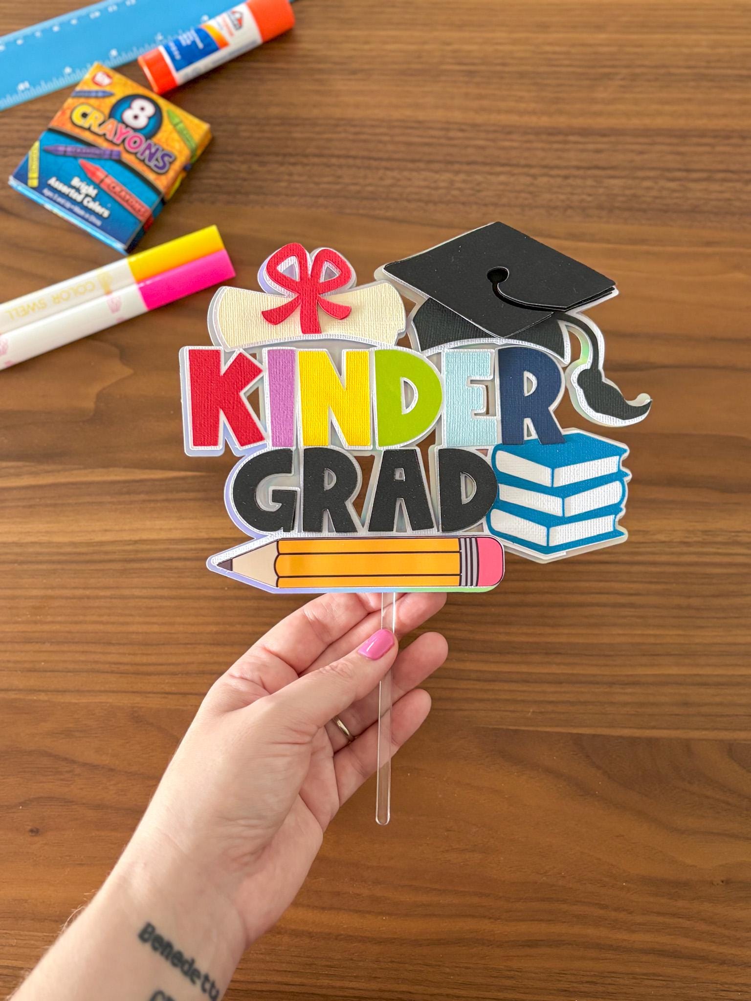 Kinder Graduation Cake Topper, Kinder Graduation Cake Decoration, Pre ...
