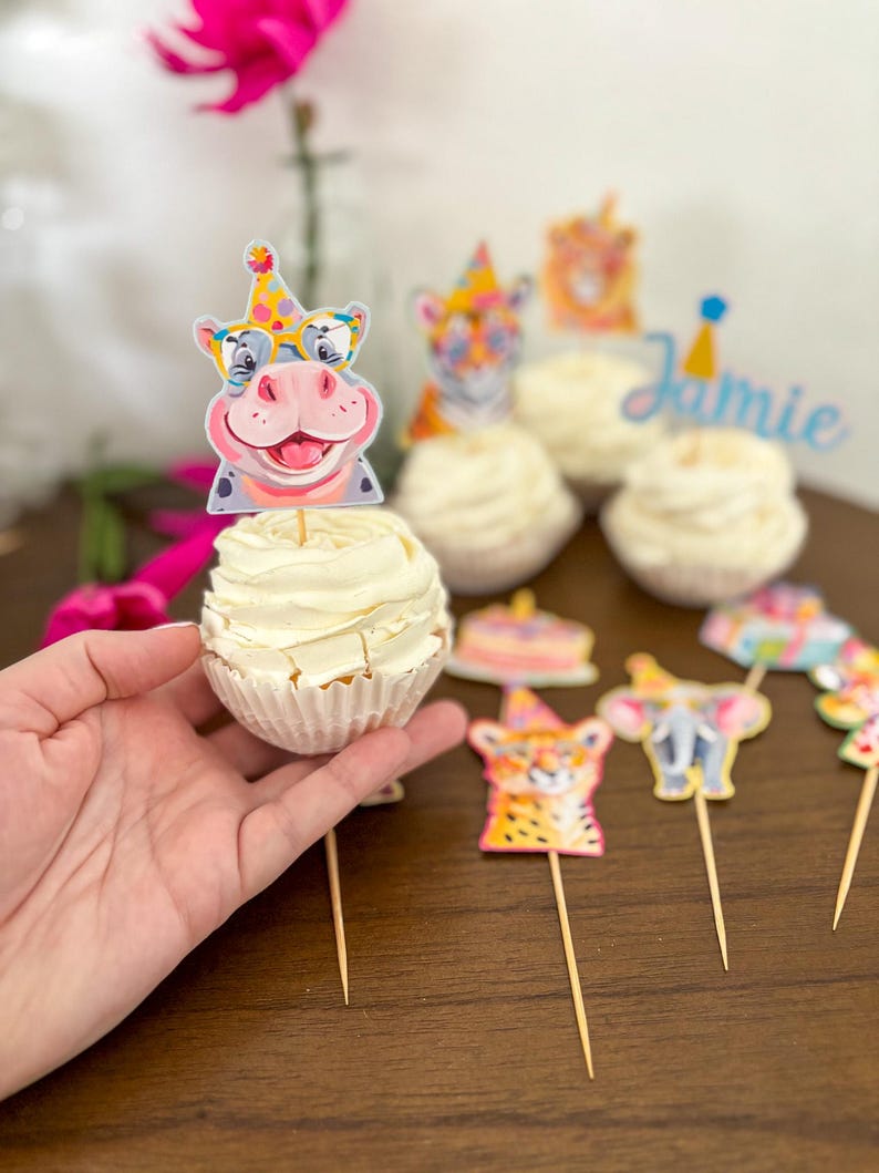 Neon Party Animal Cupcake Toppers, Calling All Party Animals Topper ...