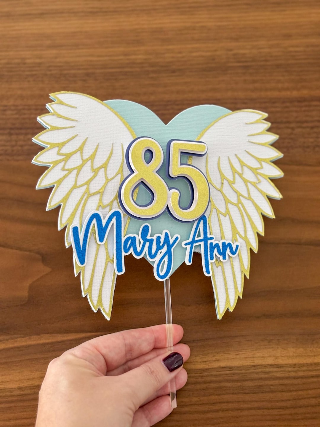 Angel Wings Cake Topper, Memorial Cake Topper, in Loving Memory, Baby ...
