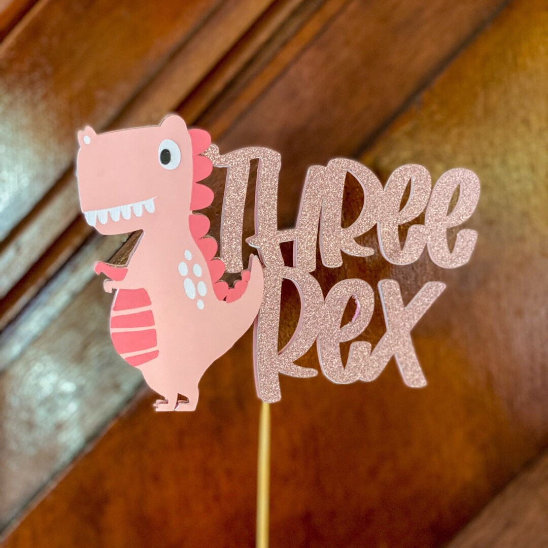 3 Rex Cake Topper, Three Rex Cake Topper, T-rex Cake Topper, Dinosaur ...