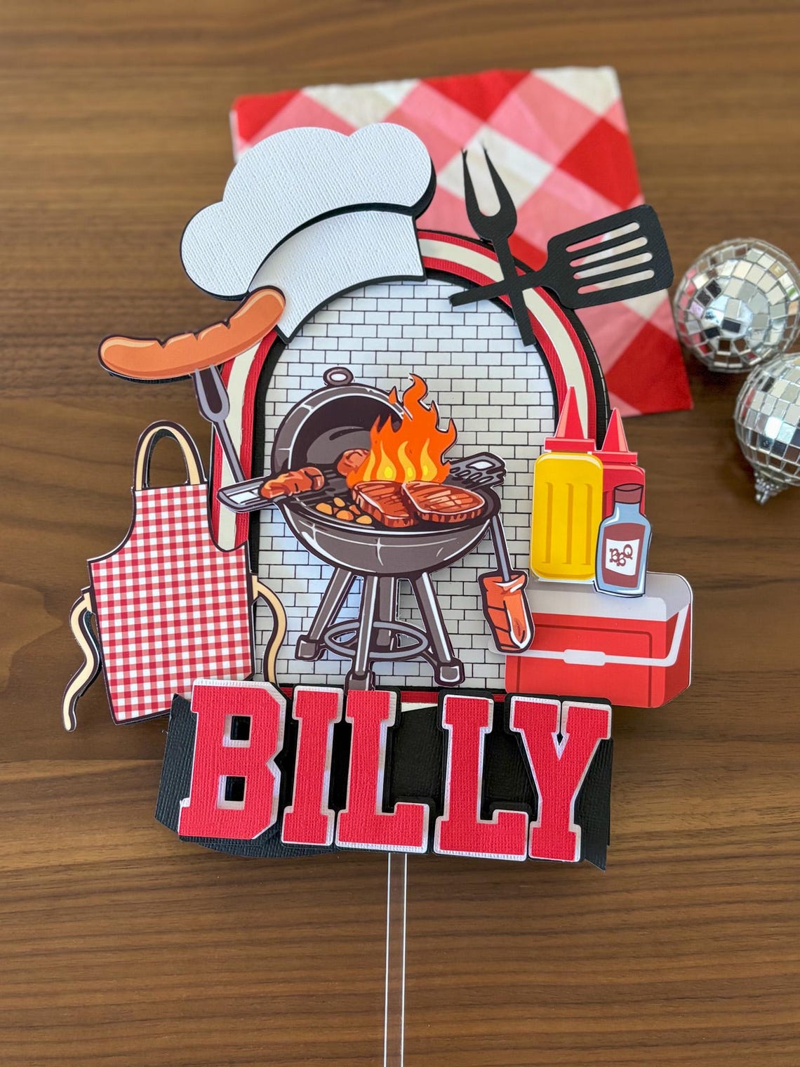 Bbq Birthday Theme Cake Topper, Grill Master Cake Topper, King of the ...