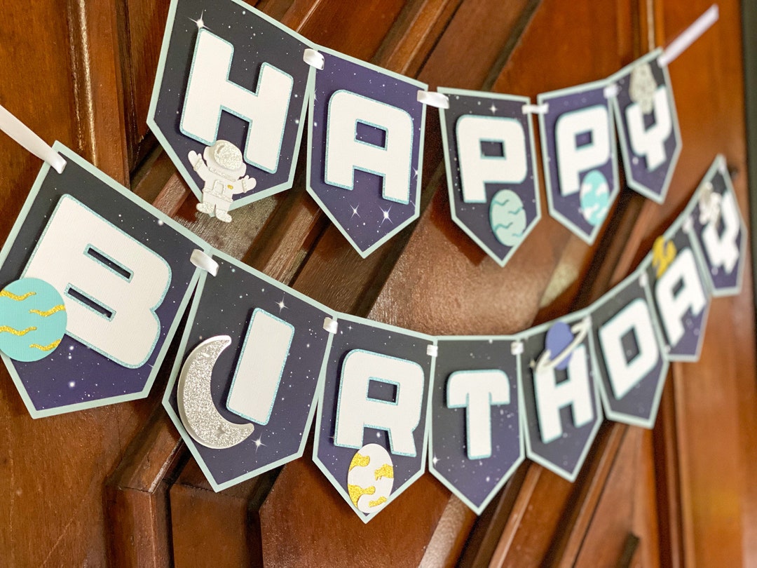 Space Banner; Space Birthday Banner; Two the Moon Banner; Astronaut ...