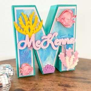 Under the Sea 3D Letter, Mermaid 3D Letter, Oneder the Sea Birthday ...