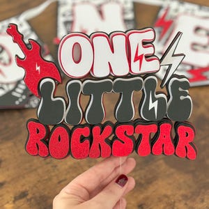 One Rocks Cake Topper, Rockstar Birthday Party, Rock on Birthday Cake ...