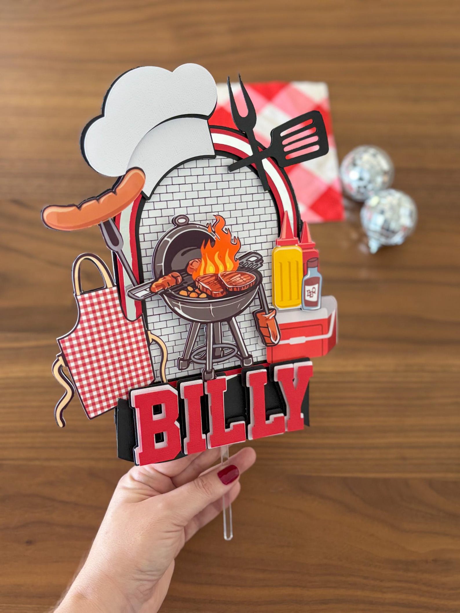 Bbq Birthday Theme Cake Topper, Grill Master Cake Topper, King of the ...