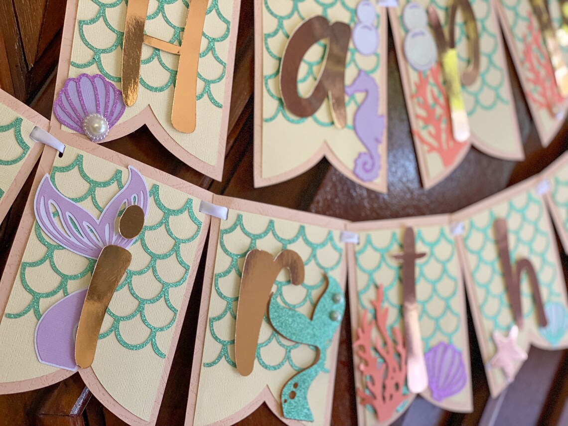 Mermaid Banner Mermaid Backdrop Under the Sea Banner - Etsy