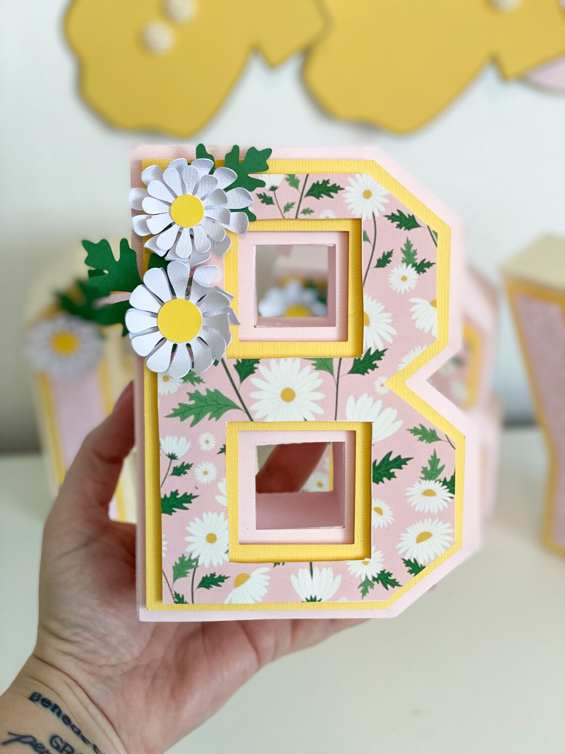Daisy Baby Shower 3d Letters Cardstock 3d Letters Daisy Baby - Etsy