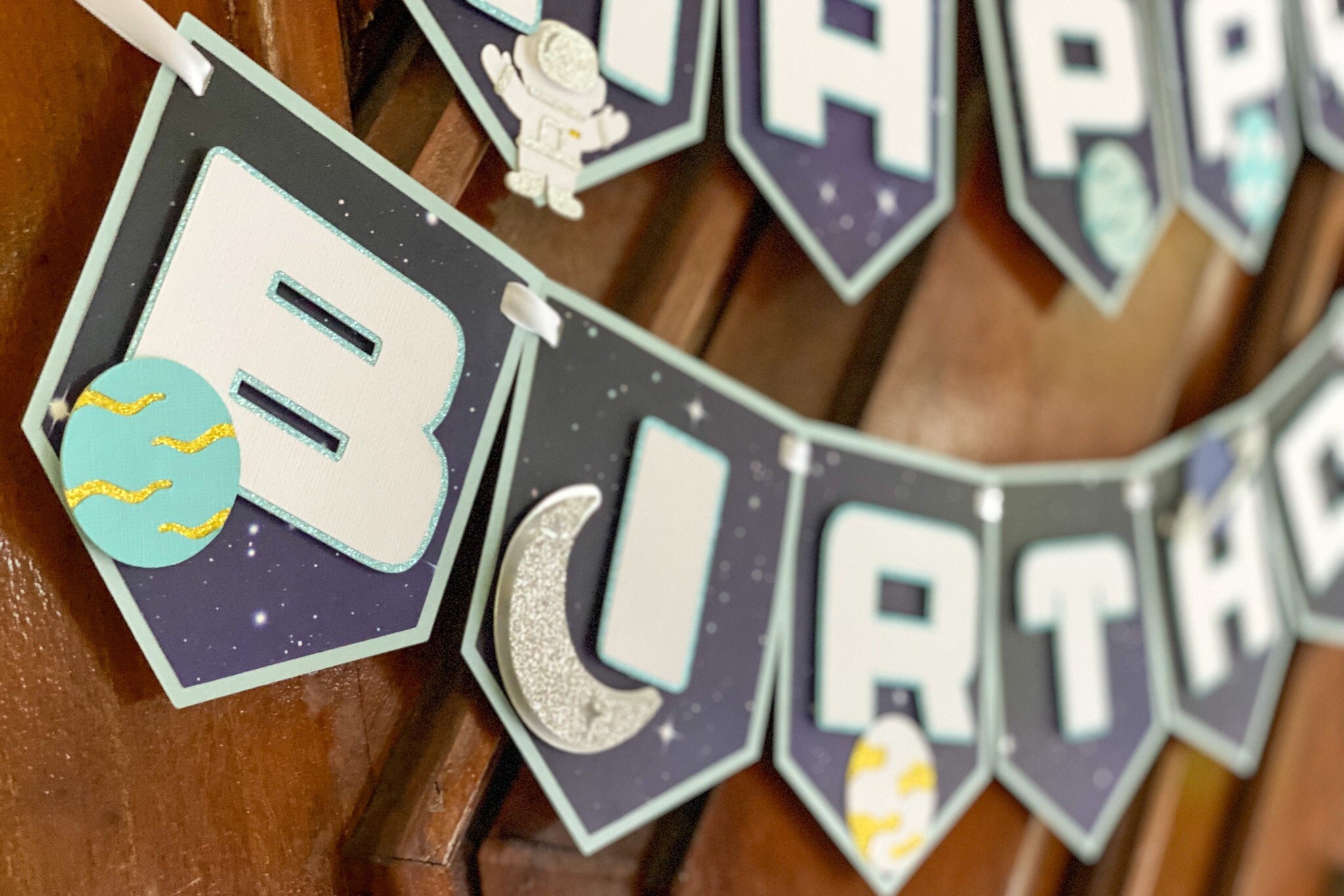 Space Banner Space Birthday Banner Two the Moon Banner - Etsy