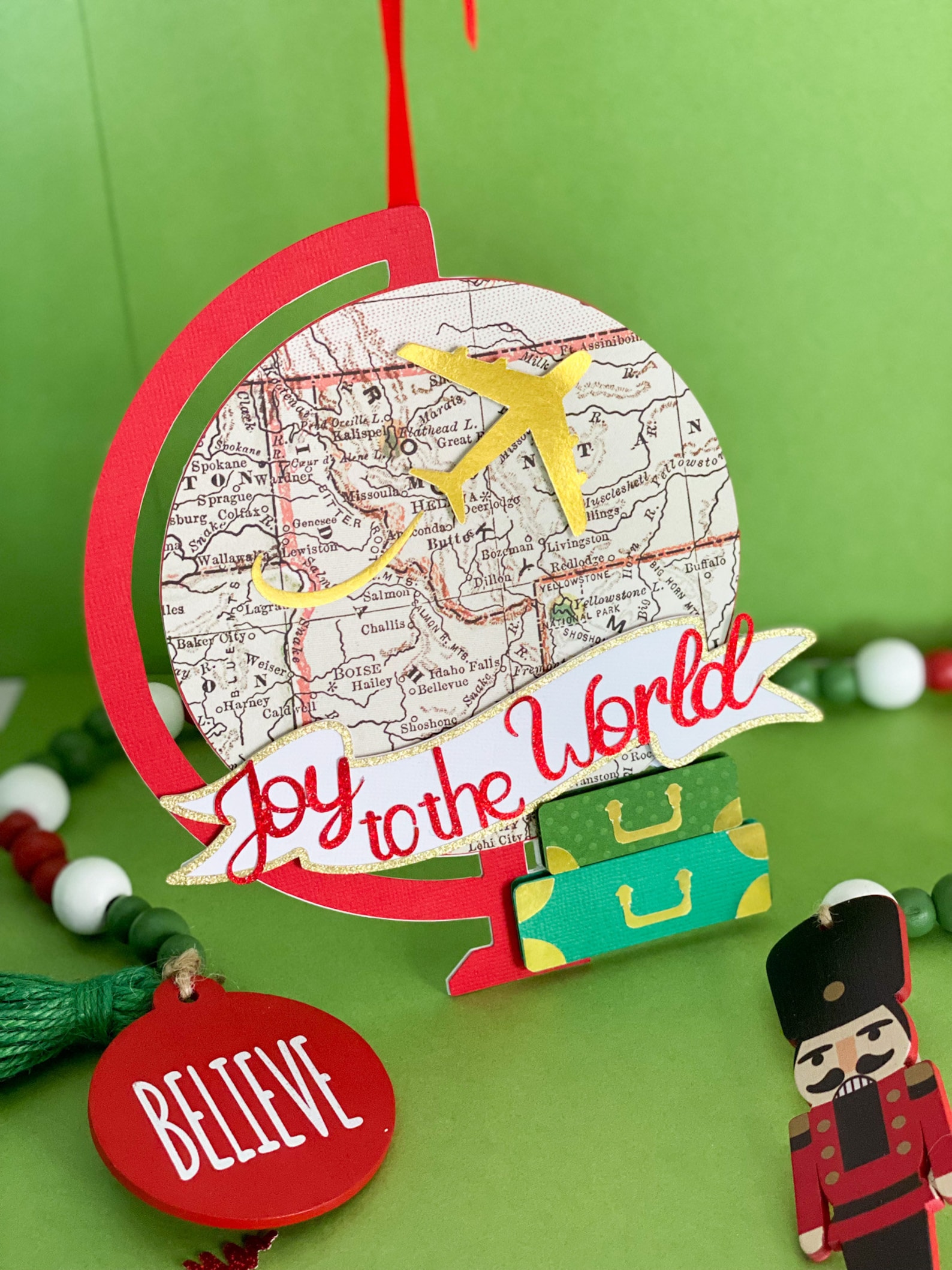World Globe Christmas Tree Topper, Travel Tree Topper, World Map Tree ...