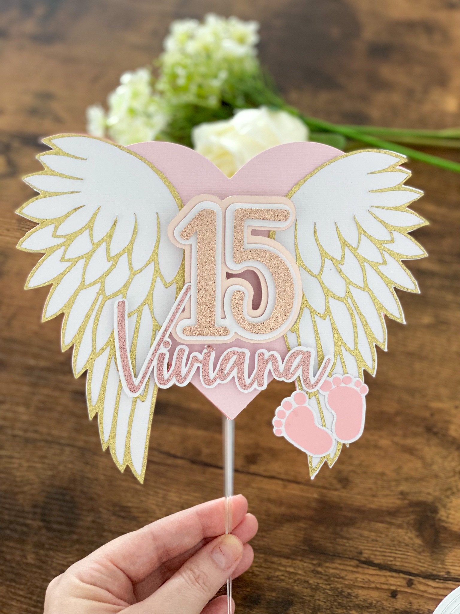 Angel Wings Cake Topper Memorial Cake Topper in Loving - Etsy