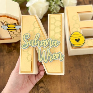 First Bee Day 3d Letters, Bee Themed 3d Letters, Bee Birthday Decor ...