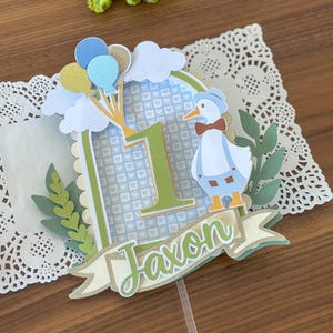 One Silly Goose Birthday Decor, 1 Silly Goose Cake Topper, Green Silly ...