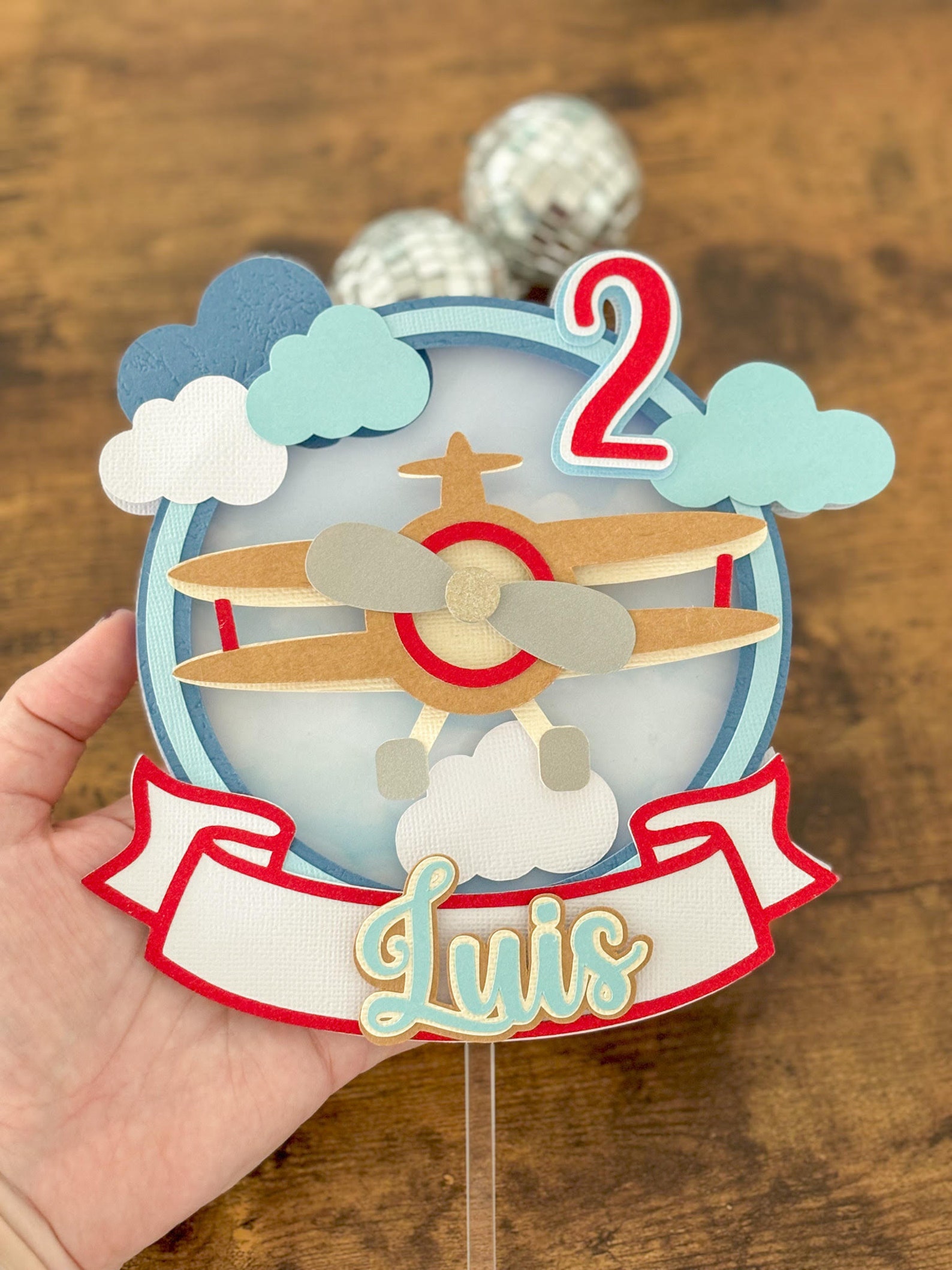 Vintage Airplane Cake Topper, Time Flies Cake Topper, First Flight ...