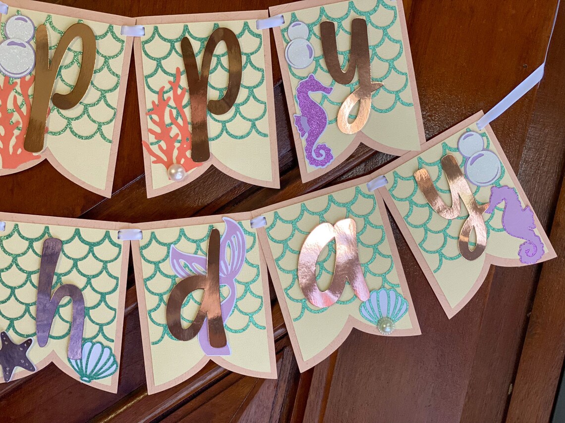 Mermaid Banner Mermaid Backdrop Under the Sea Banner - Etsy