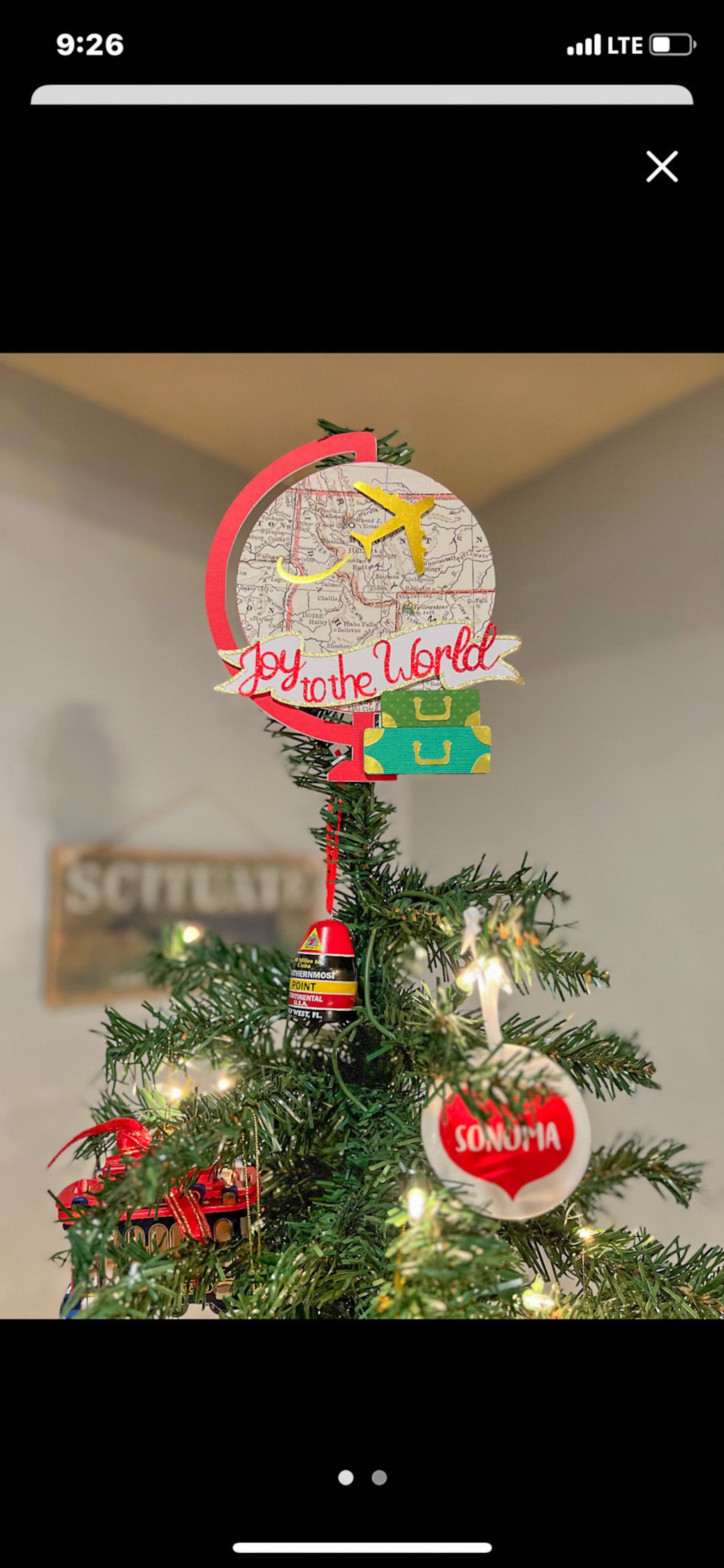 World Globe Christmas Tree Topper, Travel Tree Topper, World Map Tree ...