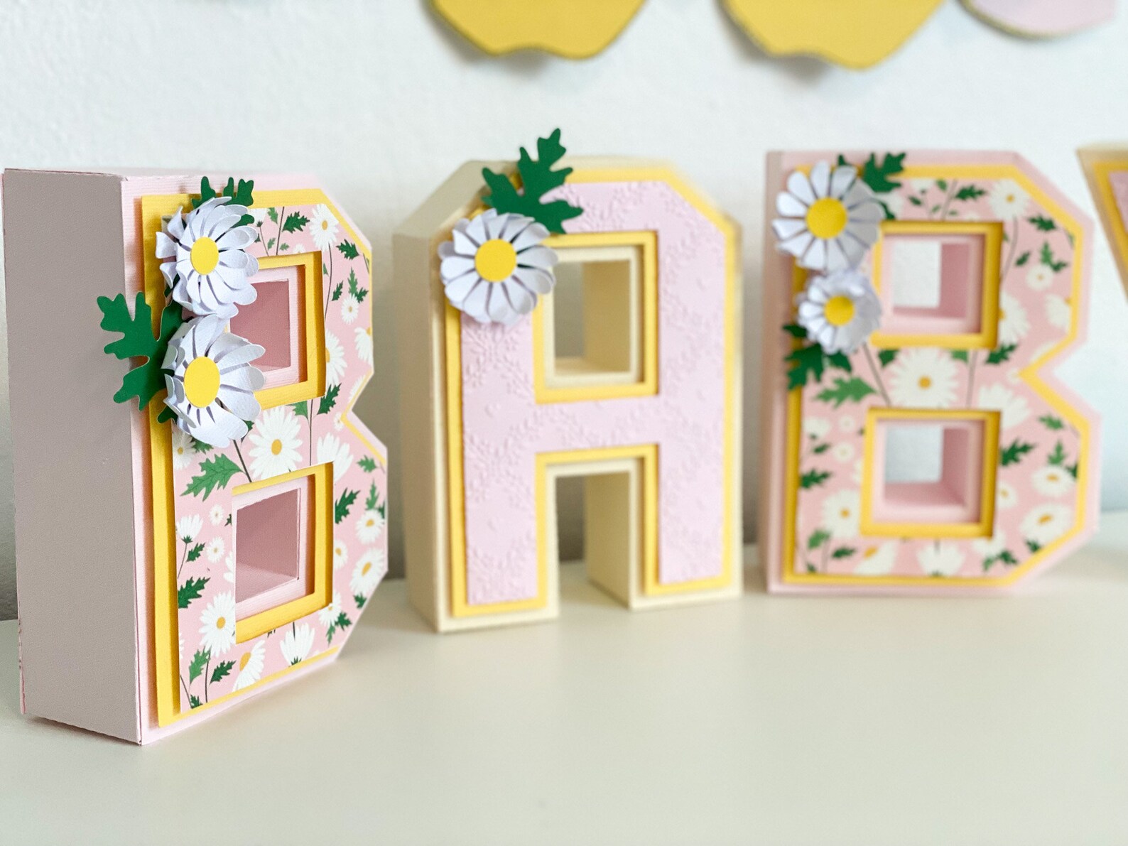 Daisy Baby Shower 3d Letters Cardstock 3d Letters Daisy Baby - Etsy