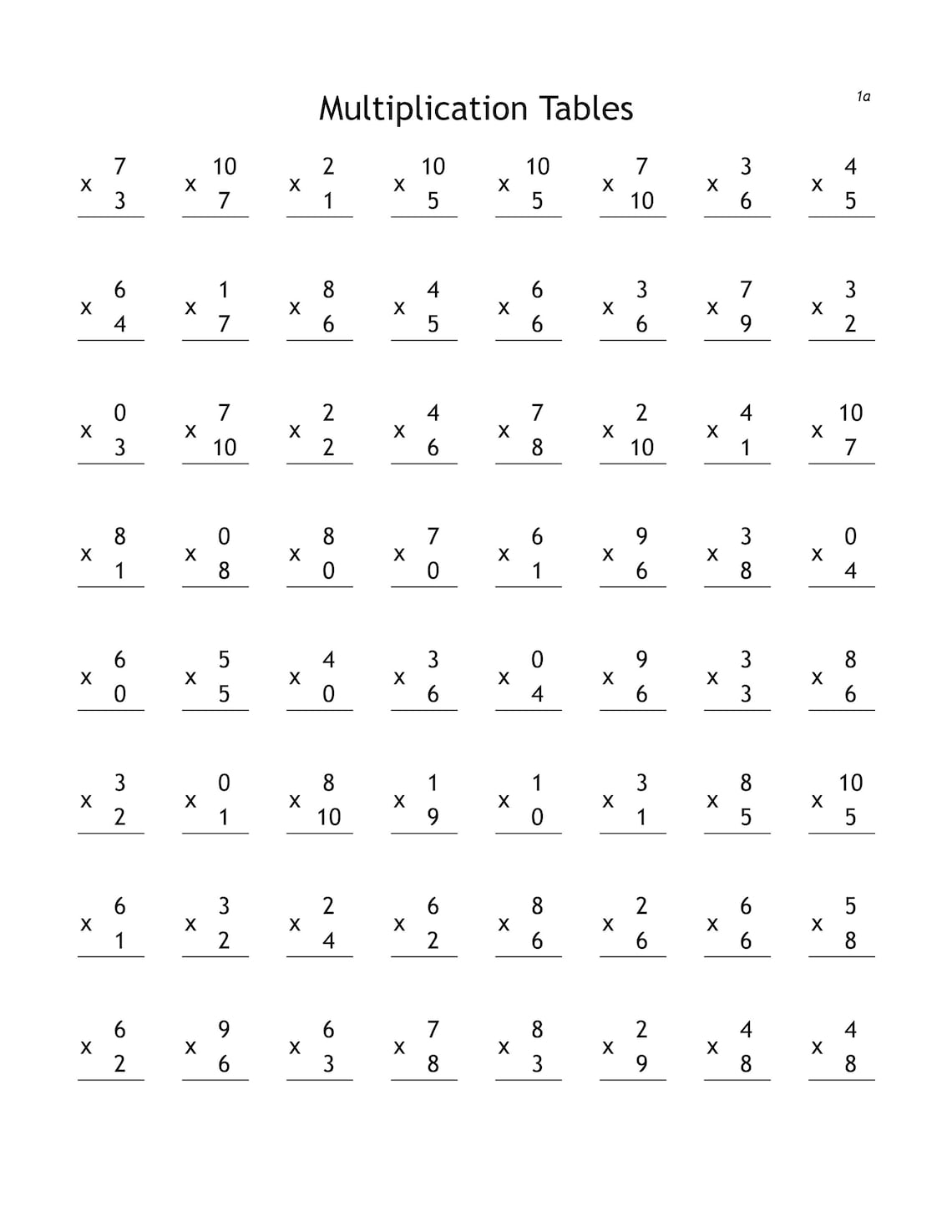 30 Printable Multiplication Worksheets and Answer Keys - Etsy