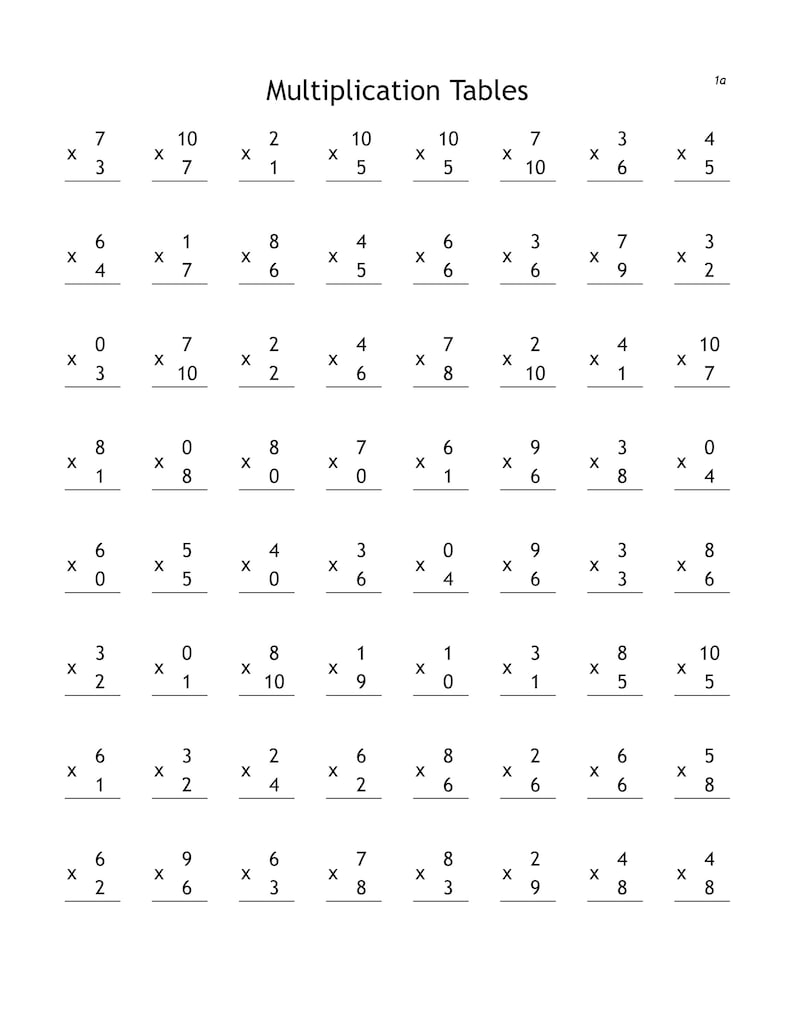 30 Printable Multiplication Worksheets and Answer Keys - Etsy