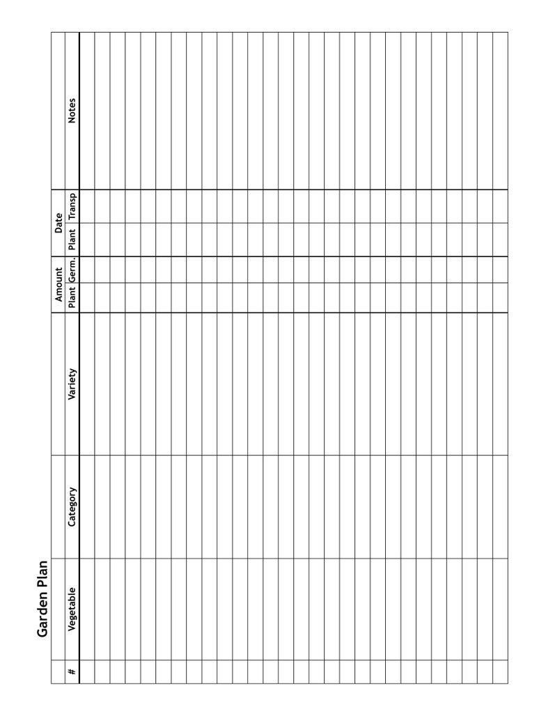 Fillable Garden Plan - Printable - Etsy