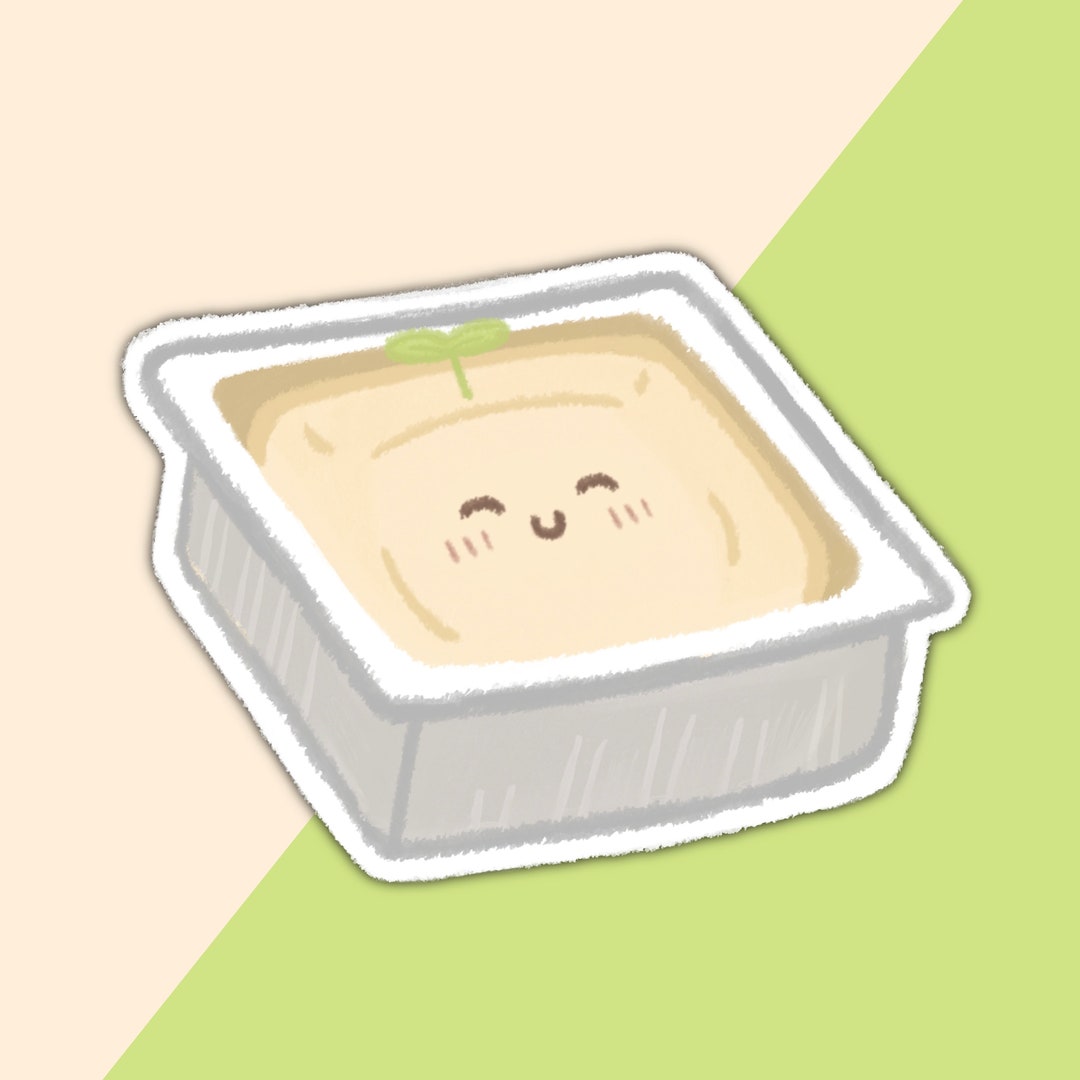 Kawaii “fuzzy” Soy Tofu Package Sticker~ - Etsy
