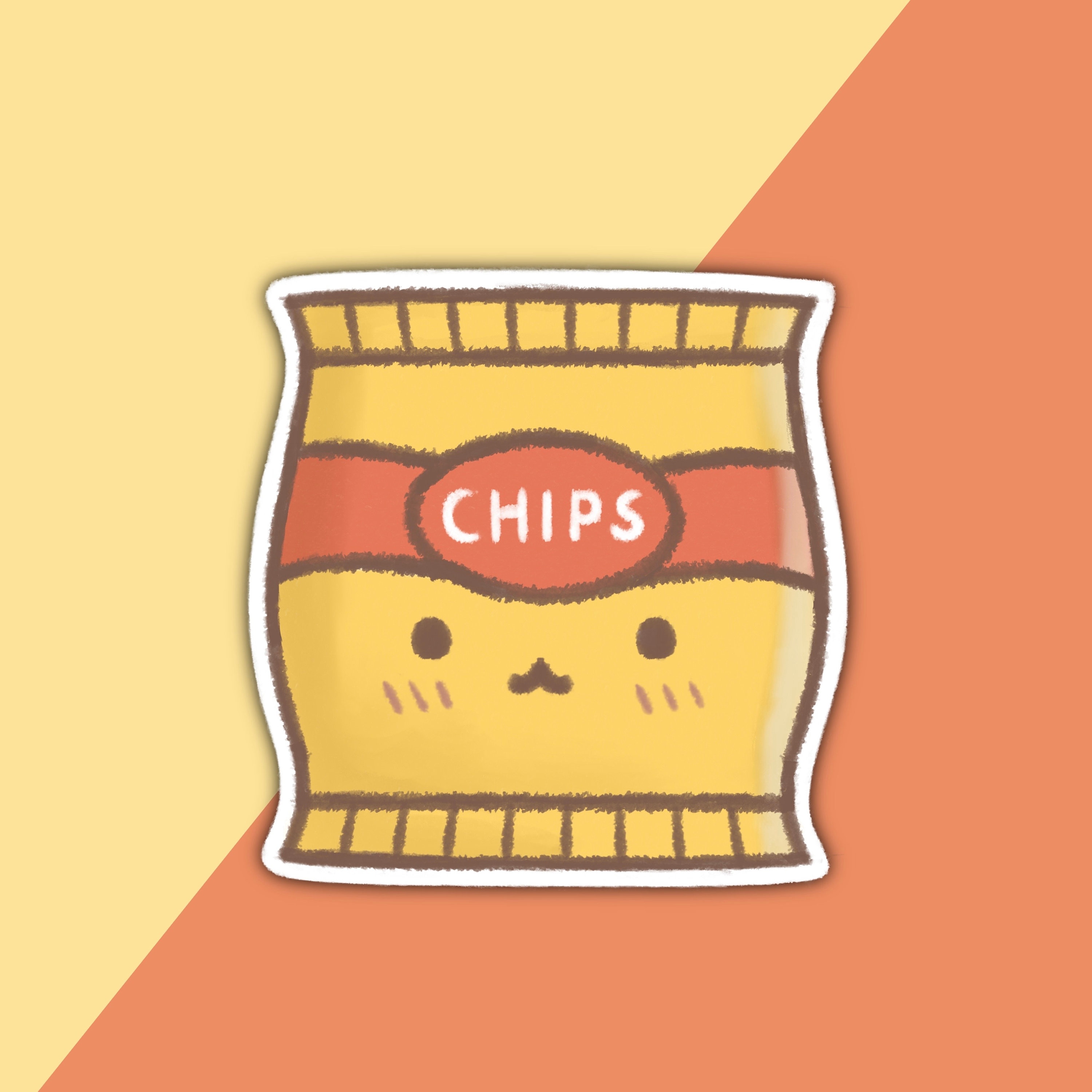 Kawaii “fuzzy” Chips Sticker~ - Etsy