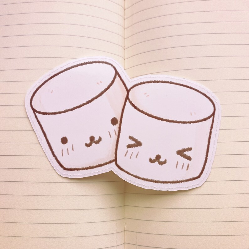 Kawaii “fuzzy” Fall Marshmallows Sticker~ - Etsy