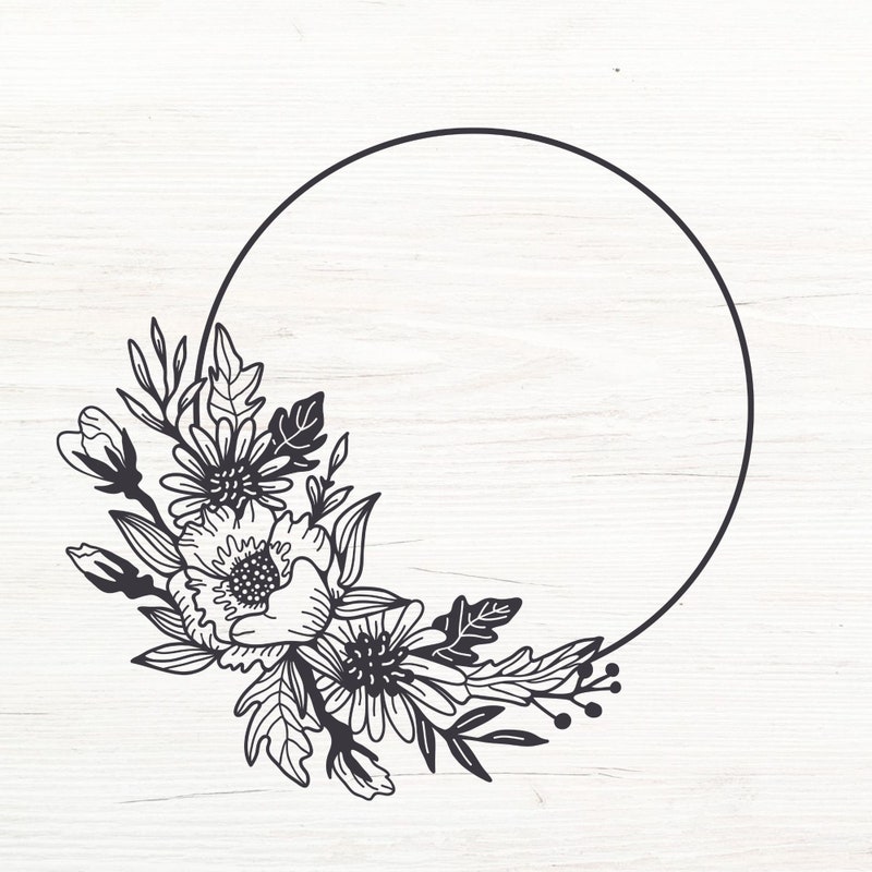 Floral Half Circle Svg - Etsy