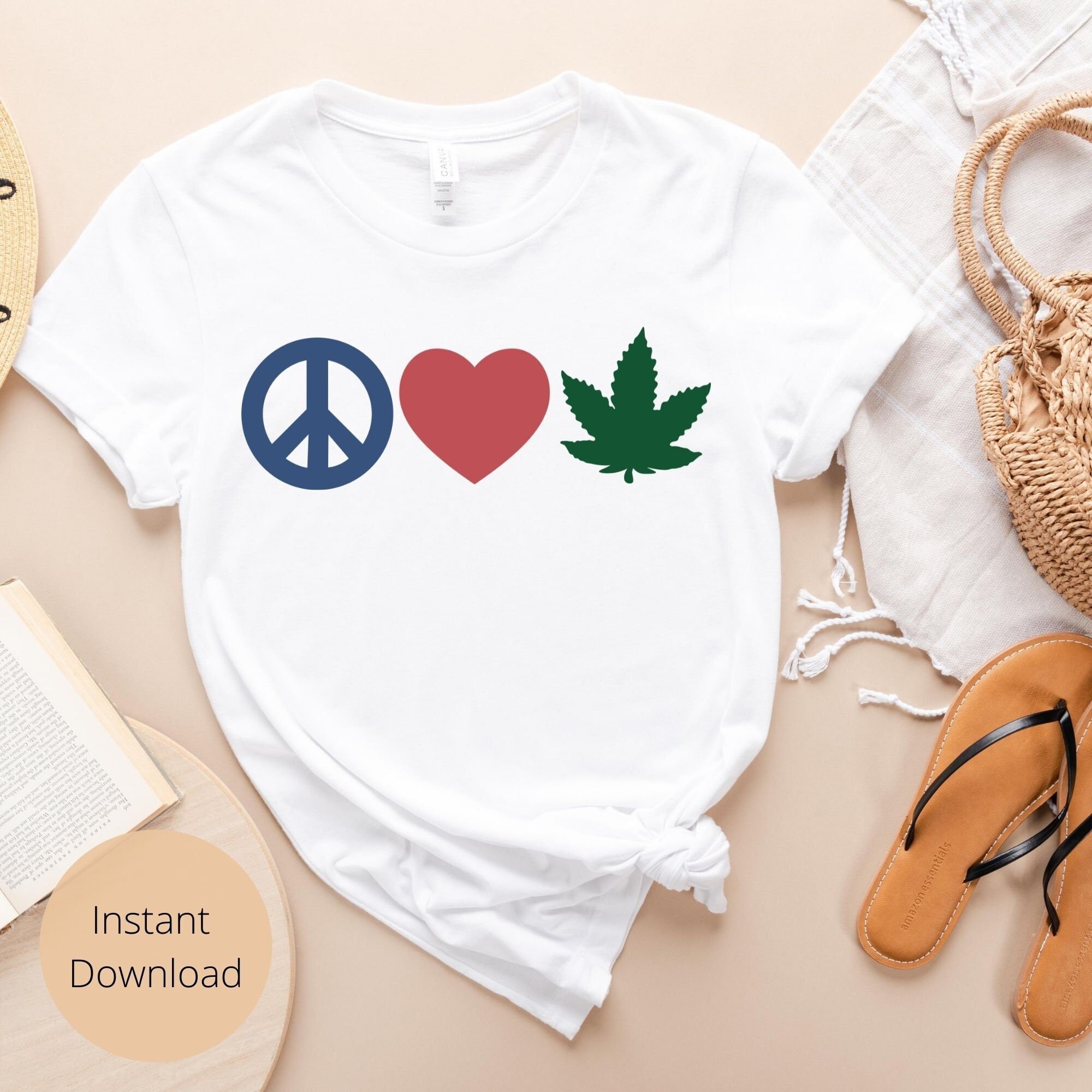 Peace Love SVG, Weed SVG, 420 SVG, Stoner Svg, Marijuana Svg, Hippie ...